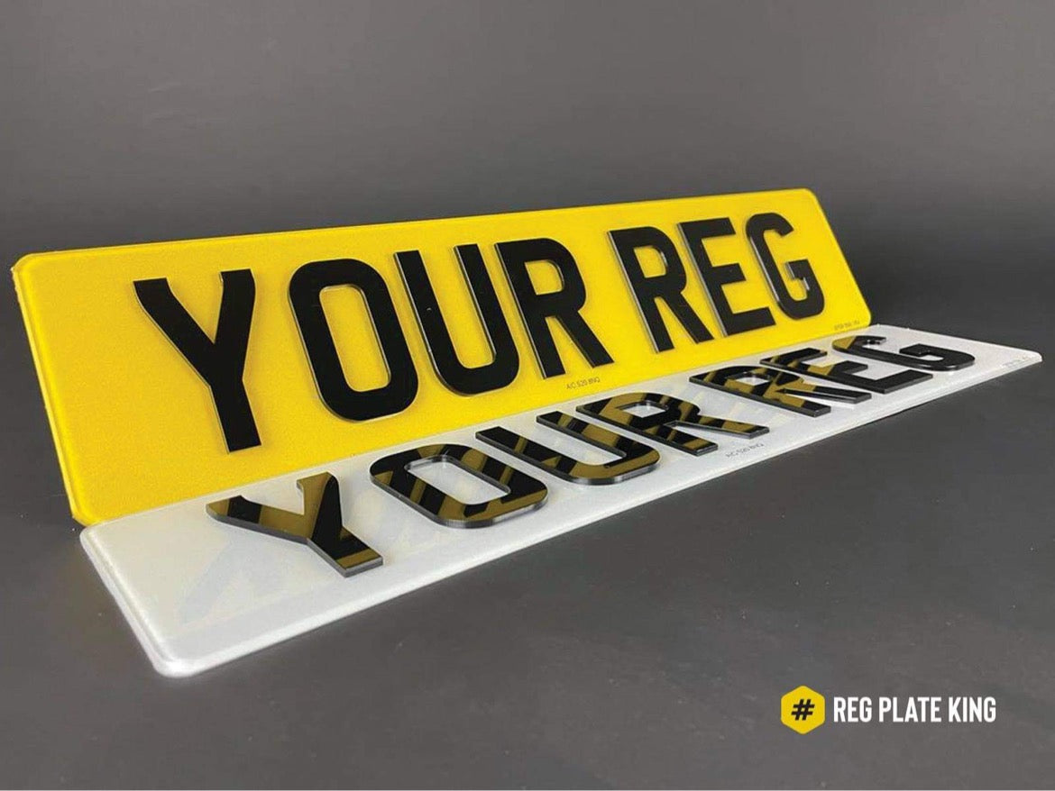 4D 3mm Acrylic Standard Number Plates Set – Reg Plate King