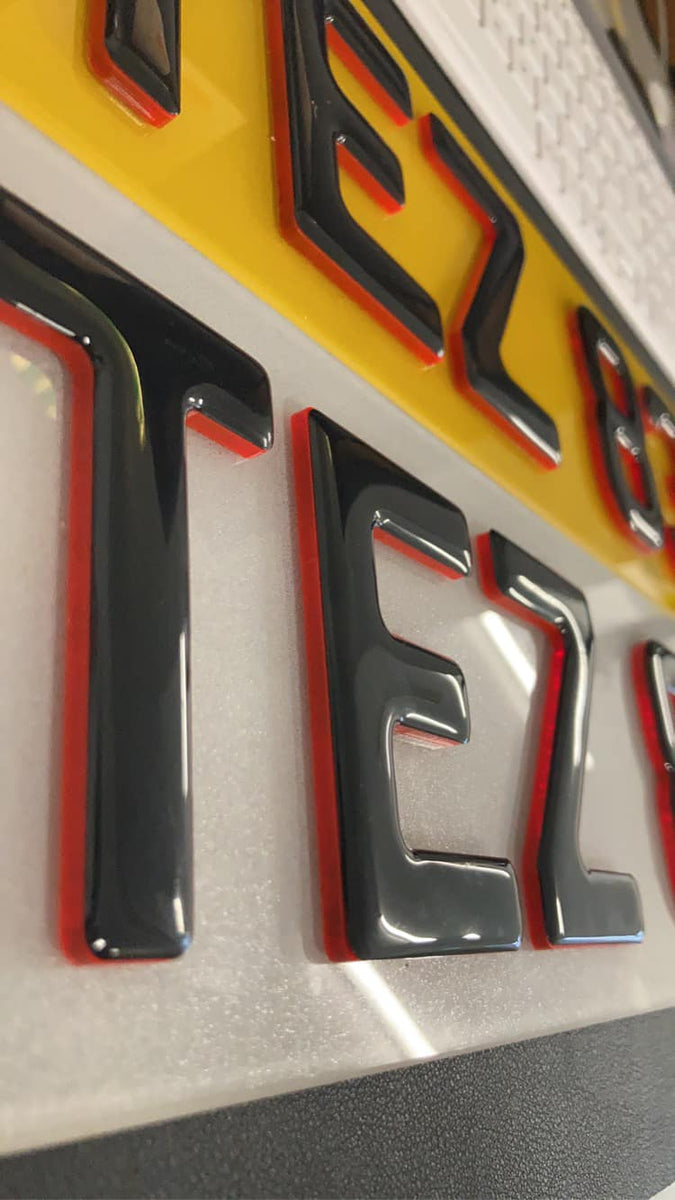 4D 3mm Neon Red Plates with Gel – Reg Plate King